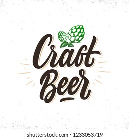 Craft Beer Logomodern Calligraphy On White Stock Vector (Royalty Free ...