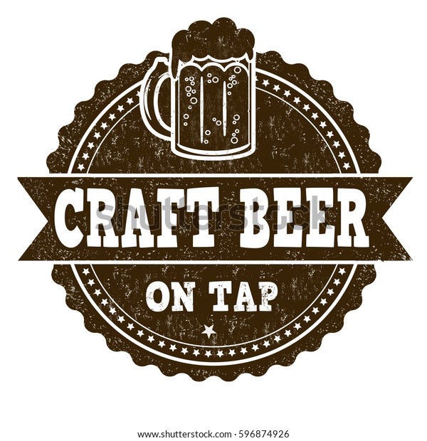 Craft Beer Sign Stamp On White Stock Vector (Royalty Free) 596874926
