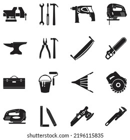 Crafting Tools Icons Black Flat Design Stock Vector (Royalty Free ...