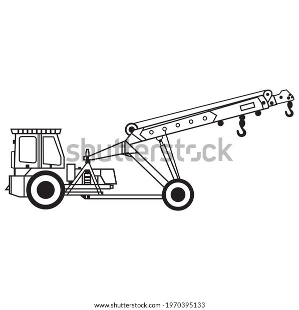 Crain Construction House Building Bridge Stock Vector (Royalty Free ...