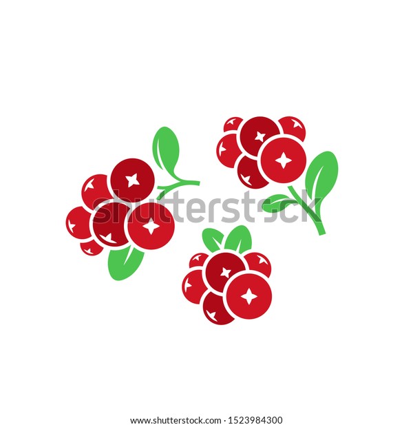 Cranberry Logo Red Berries Isolated Cranberry: เวกเตอร์สต็อก (ปลอดค่า ...