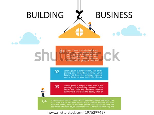 Crane Building Color Block Infographic Template Stock Vector (Royalty ...
