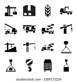 Crane Icons Set 16 Editable Filled Stock Vector (Royalty Free ...