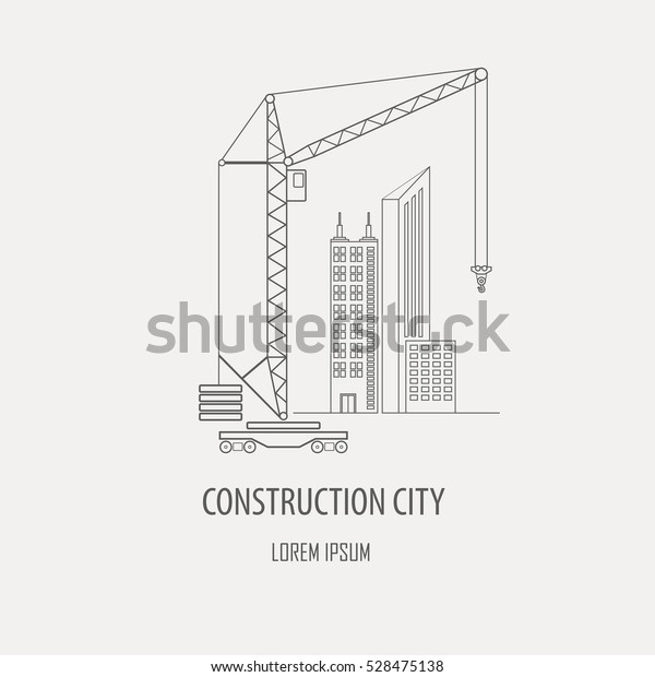 Crane Lifting Machine Logo Badge Template Stock Vector (Royalty Free ...