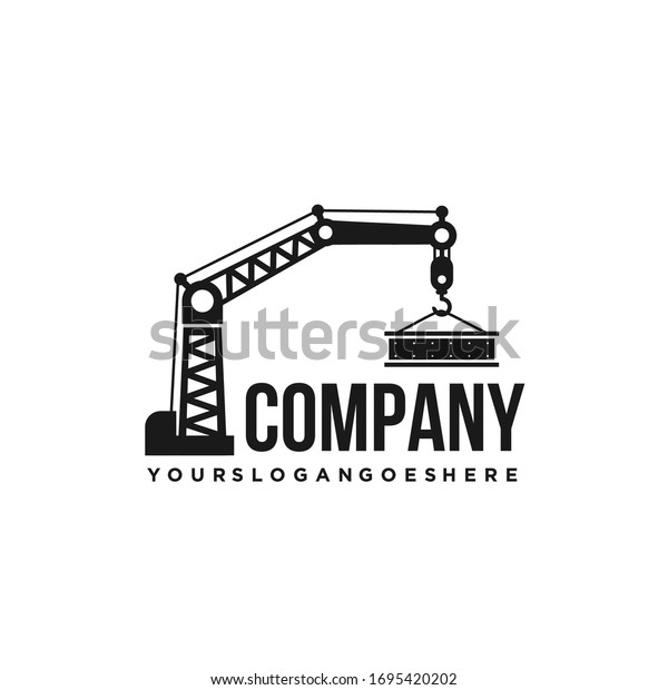 Crane Logo Design Construction Company Stock Vector (Royalty Free ...