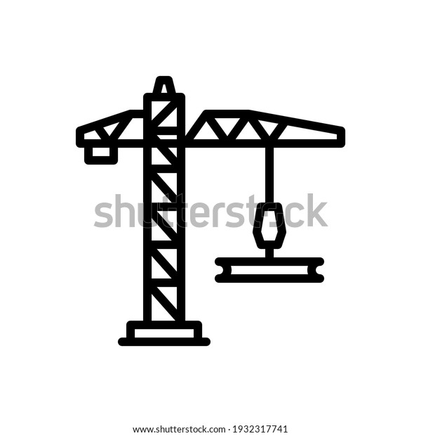Crane Outline Icons Vector Illustration Editable Stock Vector (Royalty ...