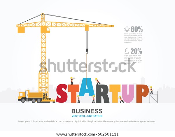 Crane Startup Building Infographic Template Vector Stock Vector (Royalty Free) 602501111
