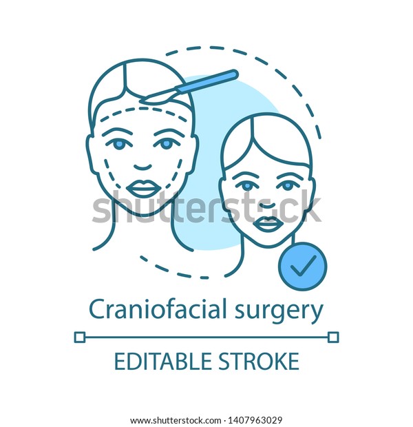 Craniofacial Surgery Concept Icon Head Face Stock Vector (Royalty Free ...
