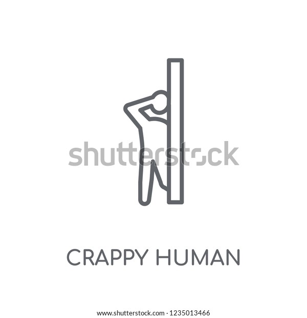 Crappy Human Linear Icon Modern Outline Stock Vector (Royalty Free ...