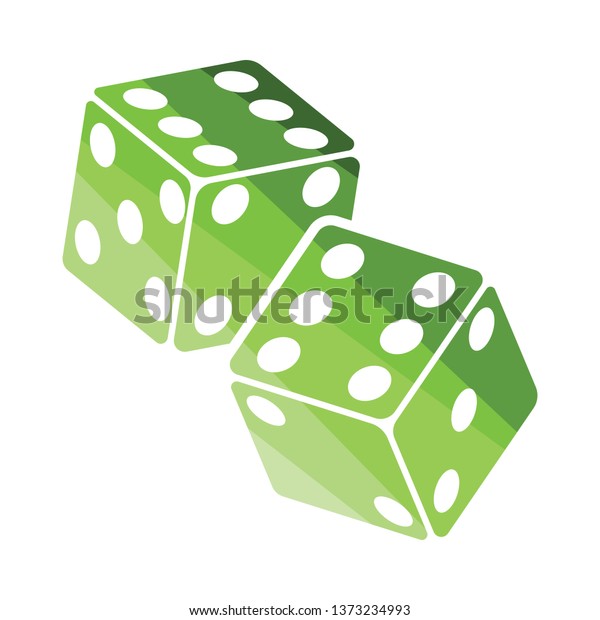 Craps Dice Icon Flat Color Design Stock Vector (Royalty Free) 1373234993