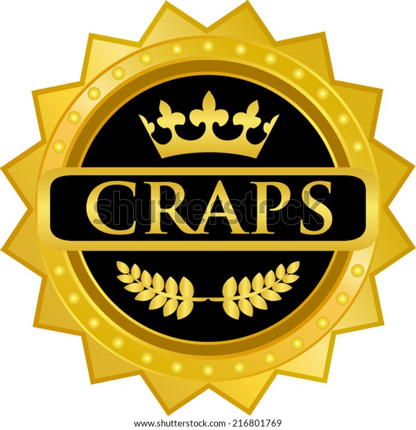 Craps Gold Badge Stock Vector (Royalty Free) 216801769 | Shutterstock