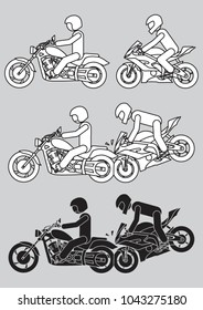 Motorcycle Outline Vector Illustration Motorcycle Template Stock Vector ...