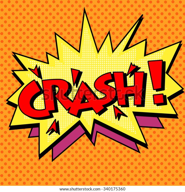 crash comic text bubble pop art retro style