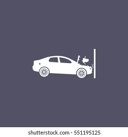 Crashed Car Icon Stock Vector (Royalty Free) 551195125 | Shutterstock