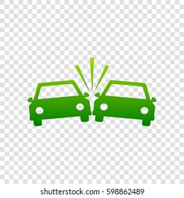 Crashed Cars Sign Vector Green Gradient Stock Vector (Royalty Free ...