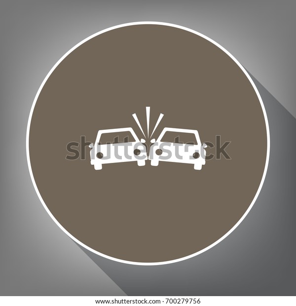 Crashed Cars Sign Vector White Icon Stock Vector (Royalty Free ...
