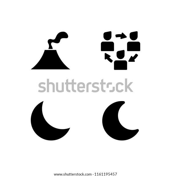 Crater Icon 4 Crater Set Volcano Stock Vector (Royalty Free) 1161195457 ...