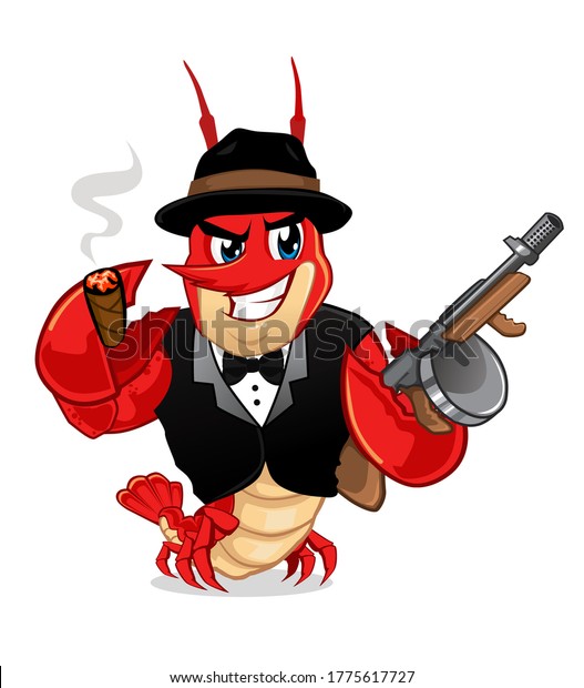 Crawfish Cute Mascot Cartoon Vector Stock Vector (Royalty Free ...