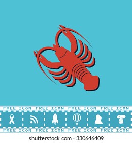 Crawfish Red Flat Symbol Dark Shadow: vector de stock (libre de ...