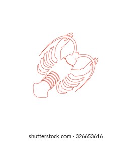 Crawfish Red Outline Vector Pictogram On Stock Vector (Royalty Free ...