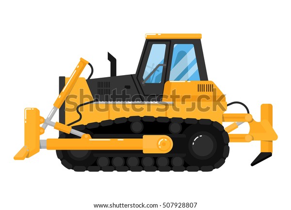 Crawler Bulldozer Isolated On White Background Stock Vector (Royalty Free) 507928807