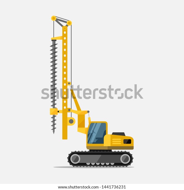 Crawler Drilling Rig Special Machines Construction Stock Vector ...