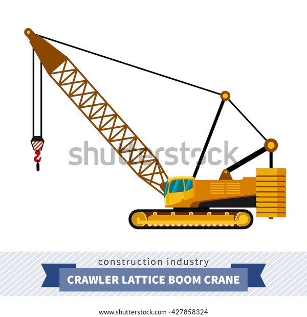 Crawler Lattice Boom Crane Side View Stock Vector (Royalty Free) 427858324