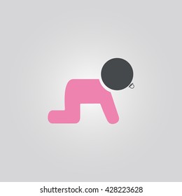Crawling Baby Icon Crawling Baby Vector Stock Vector (Royalty Free ...