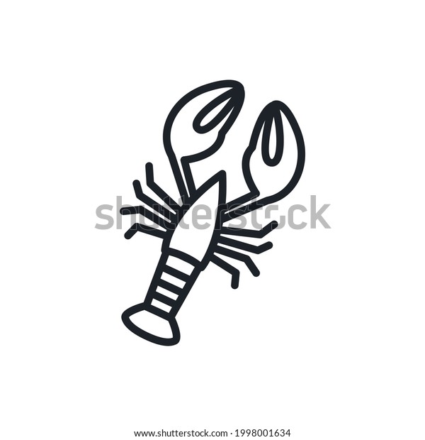 Crayfish Crawfish Lobster Omar Icon Vector Stock Vector (Royalty Free ...