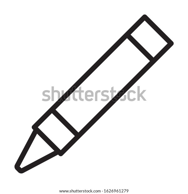 Crayon Drawing Line Art Vector Icon Stock Vector (Royalty Free) 1626961279