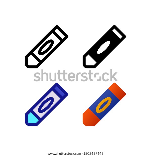 Crayon Logo Icon Design Four Style Stock Vector (Royalty Free ...
