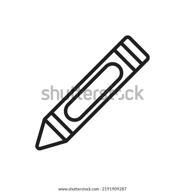 Crayon Outline Icon Vector Illustration Stock Vector (Royalty Free ...