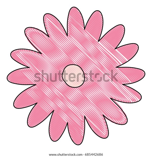 Crayon Silhouette Hand Drawing Pink Color Stock Vector (Royalty Free ...