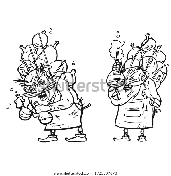 Crazy Alchemist Two Poses Childrens Illustration Stock Vector (Royalty ...