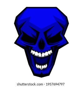 Crazy Blue Skull Logo Design Stock Vector (Royalty Free) 1957694797 ...