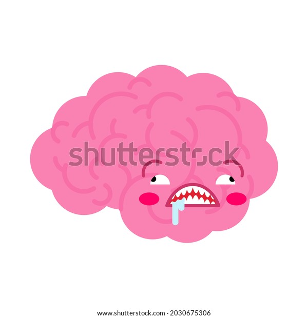 Crazy Brain Cartoon Isolated Brains Vector Stock Vector (Royalty Free ...