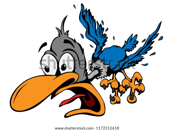 Crazy Cartoon Bird Vector Illustration Stock Vector (Royalty Free ...