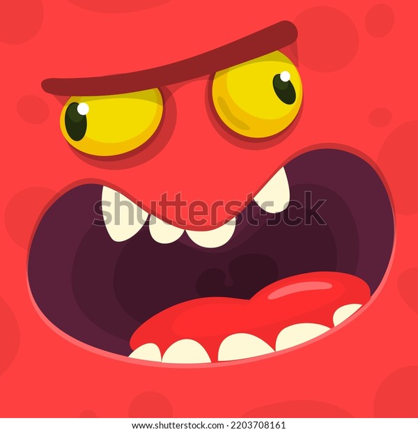 Crazy Cartoon Monster Face Illustration Cute Stock Vector (Royalty Free ...