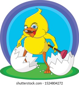 Crazy Chicken Psychopath Scary Chicken Stock Vector (Royalty Free ...
