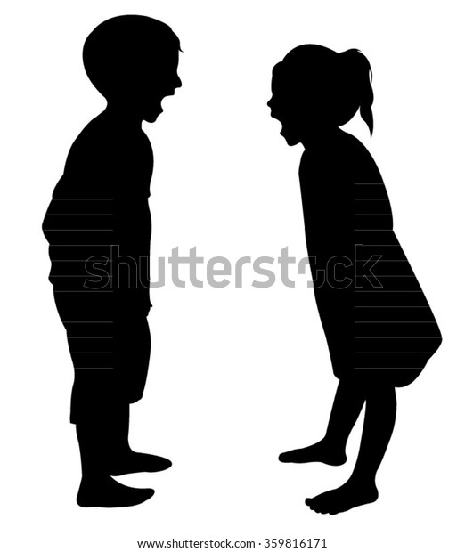 Crazy Children Silhouette Vector Stock Vector (Royalty Free) 359816171 ...