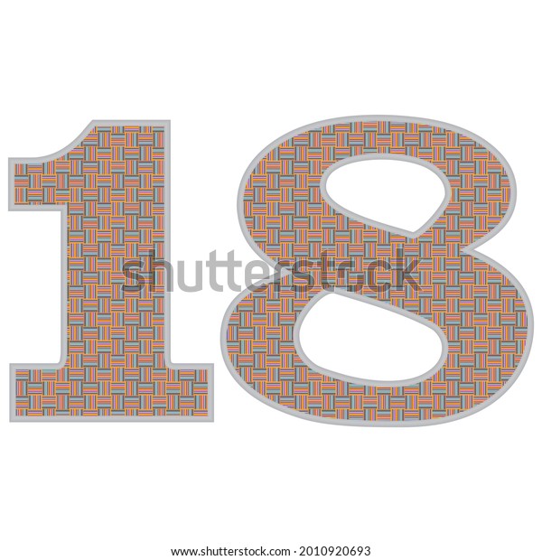 Crazy Colorful Number 18 Vector Illustration Stock Vector (Royalty Free ...