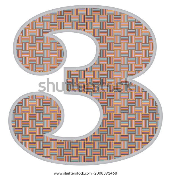Crazy Colorful Number 3 Vector Illustration Stock Vector (Royalty Free ...