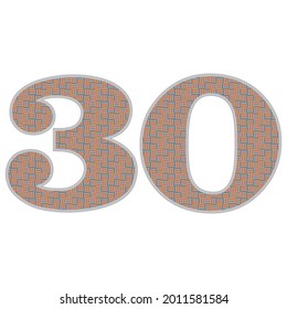 Crazy Colorful Number 30 Vector Illustration Stock Vector (Royalty Free ...