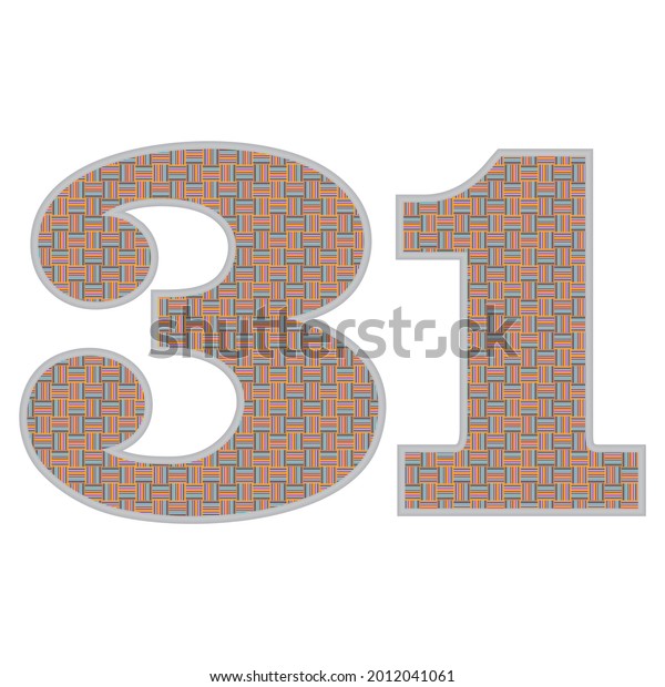 Crazy Colorful Number 31 Vector Illustration Stock Vector (Royalty Free ...