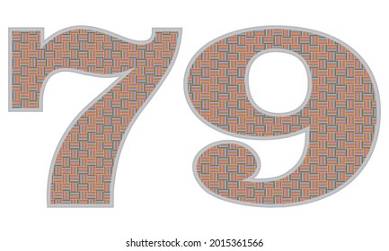 Crazy Colorful Number 79 Vector Illustration Stock Vector (Royalty Free ...