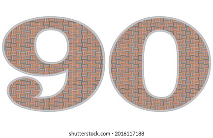 Crazy Colorful Number 90 Vector Illustration Stock Vector (Royalty Free ...