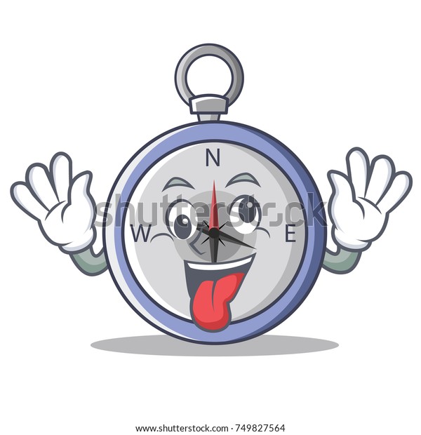 Crazy Compass Character Cartoon Style Stock Vector (Royalty Free) 749827564