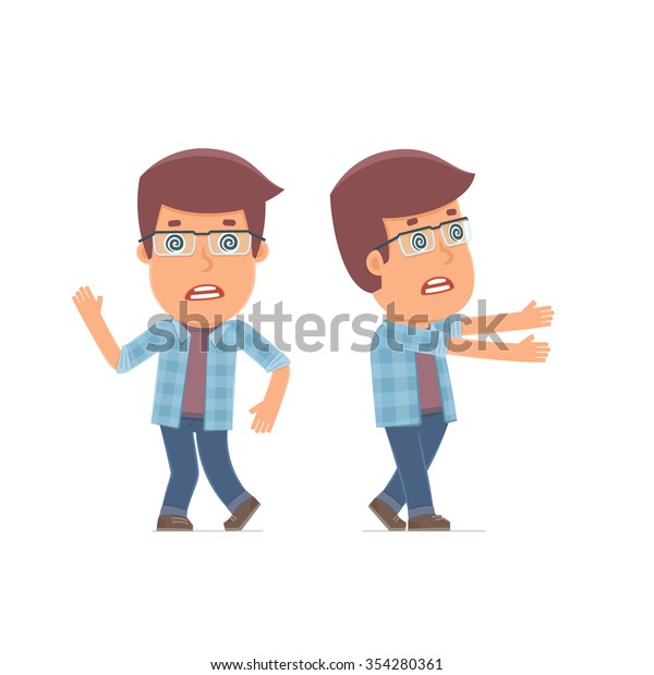 Crazy Deranged Character Freelancer Strange Pose: vetor stock (livre de ...