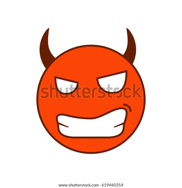 Crazy Devil Emoticon Diabolical Smiley Vector Stock Vector (Royalty ...