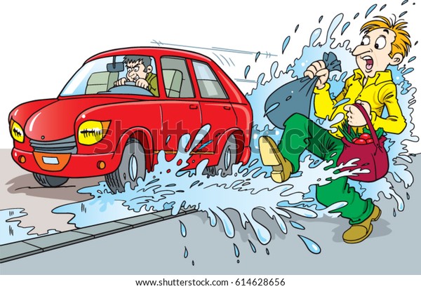 Crazy Driver Dangerous Driving Car Stock Vector (Royalty Free) 614628656